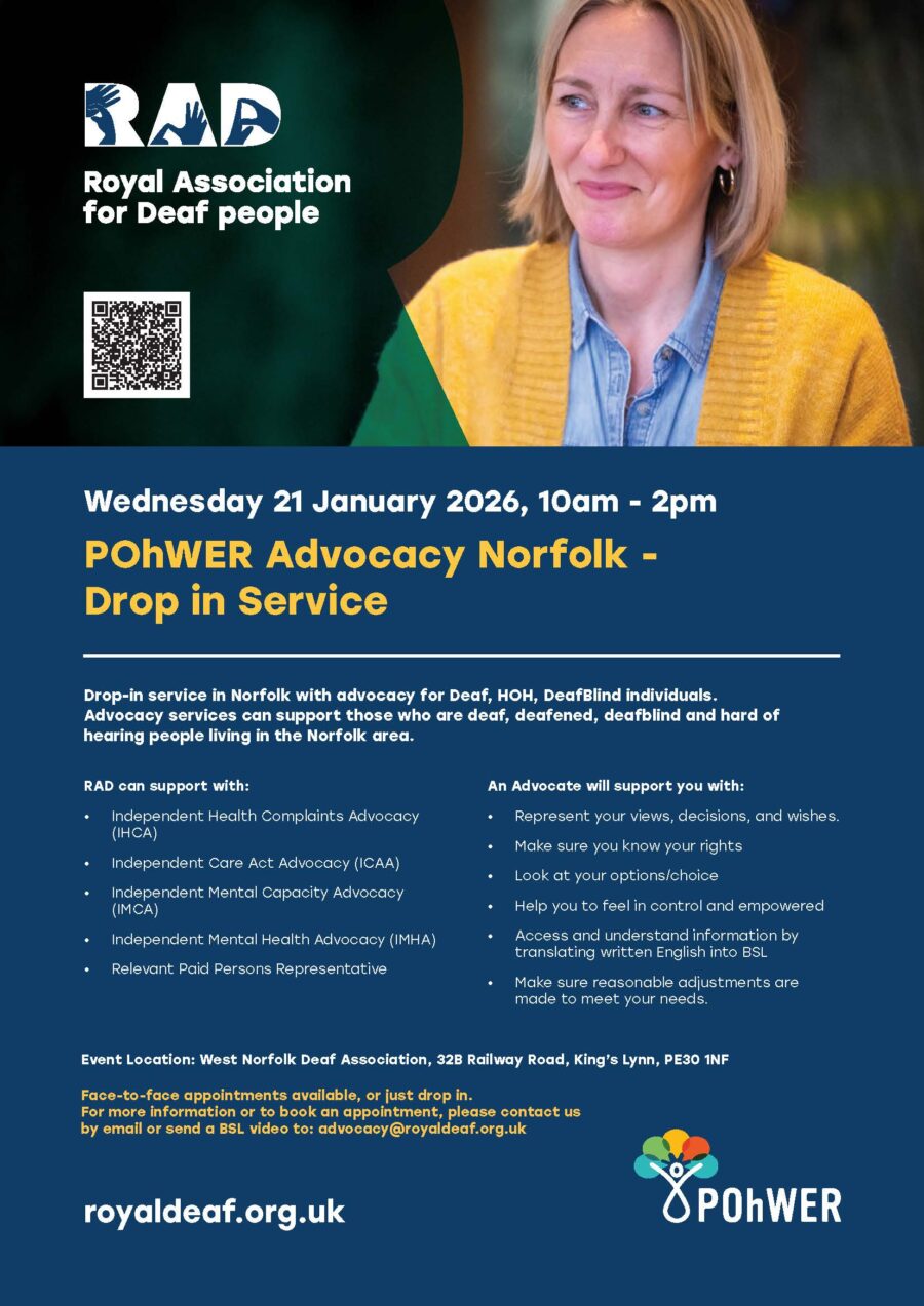 POhWER Advocacy Drop-In Service for Deaf Community | Swaffham Town Council